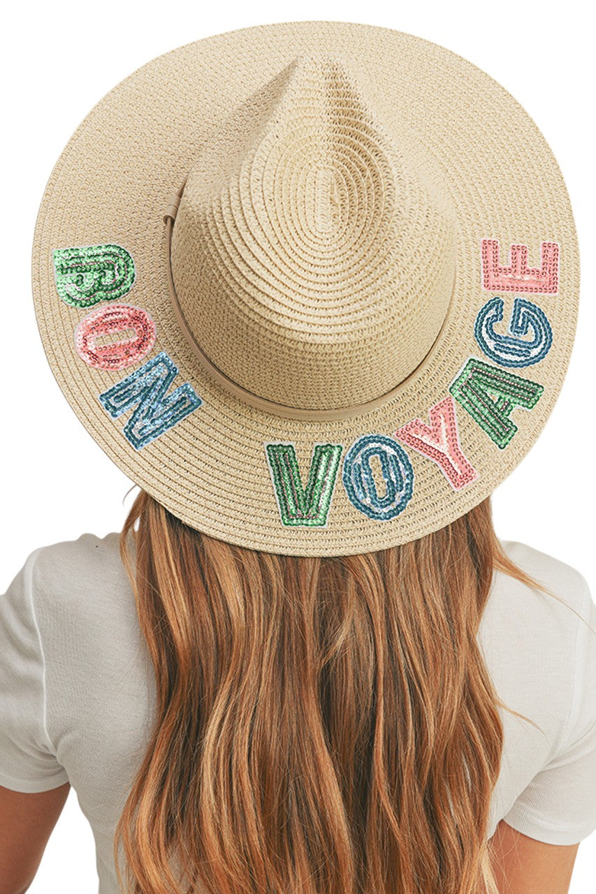 BON VOYAGE Sequin Letter Panama Hat – Madeline Love