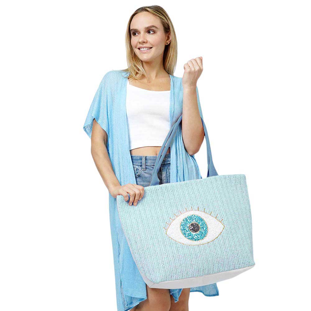 Evil Eye Sequins Tote Bag – Madeline Love
