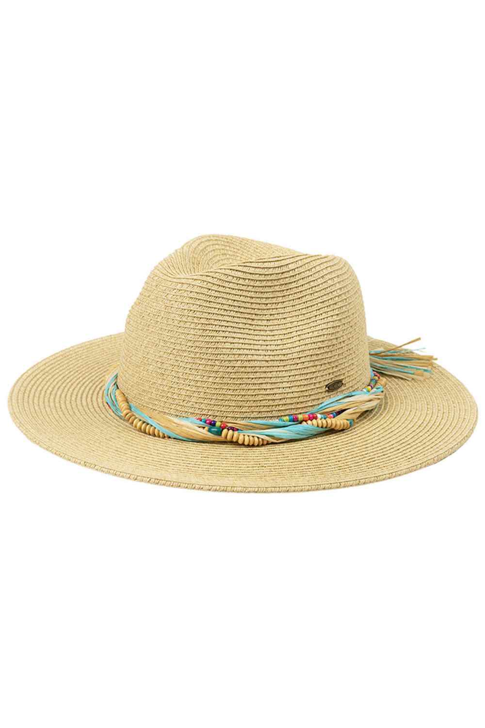 C.C Multi Colored Straw and Bead Band Panama Sun Hat – Madeline Love