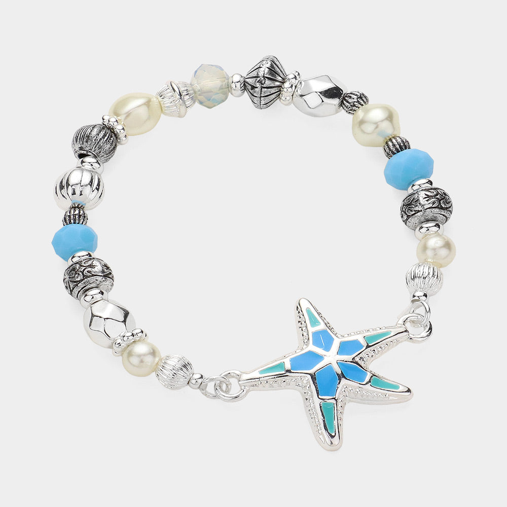 Enamel Metal Starfish Stretch Bracelet – Madeline Love