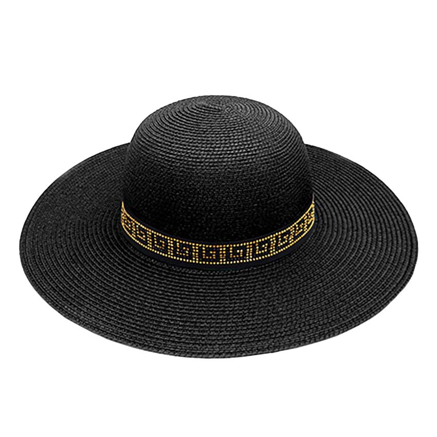 Greek Pattern Band Straw Sun Hat – Madeline Love
