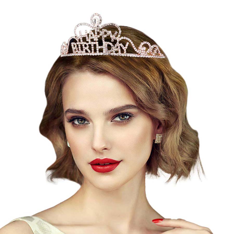Teardrop Crystal Rhinestone Happy Birthday Tiara – Madeline Love