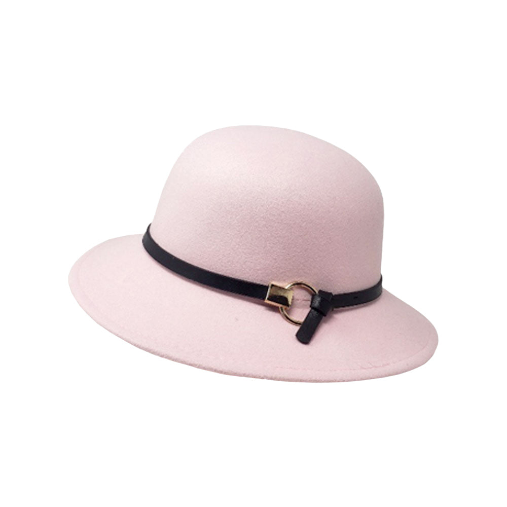 Attractive Open Circle Faux Leather Trim Felt Winter Hat – Madeline Love