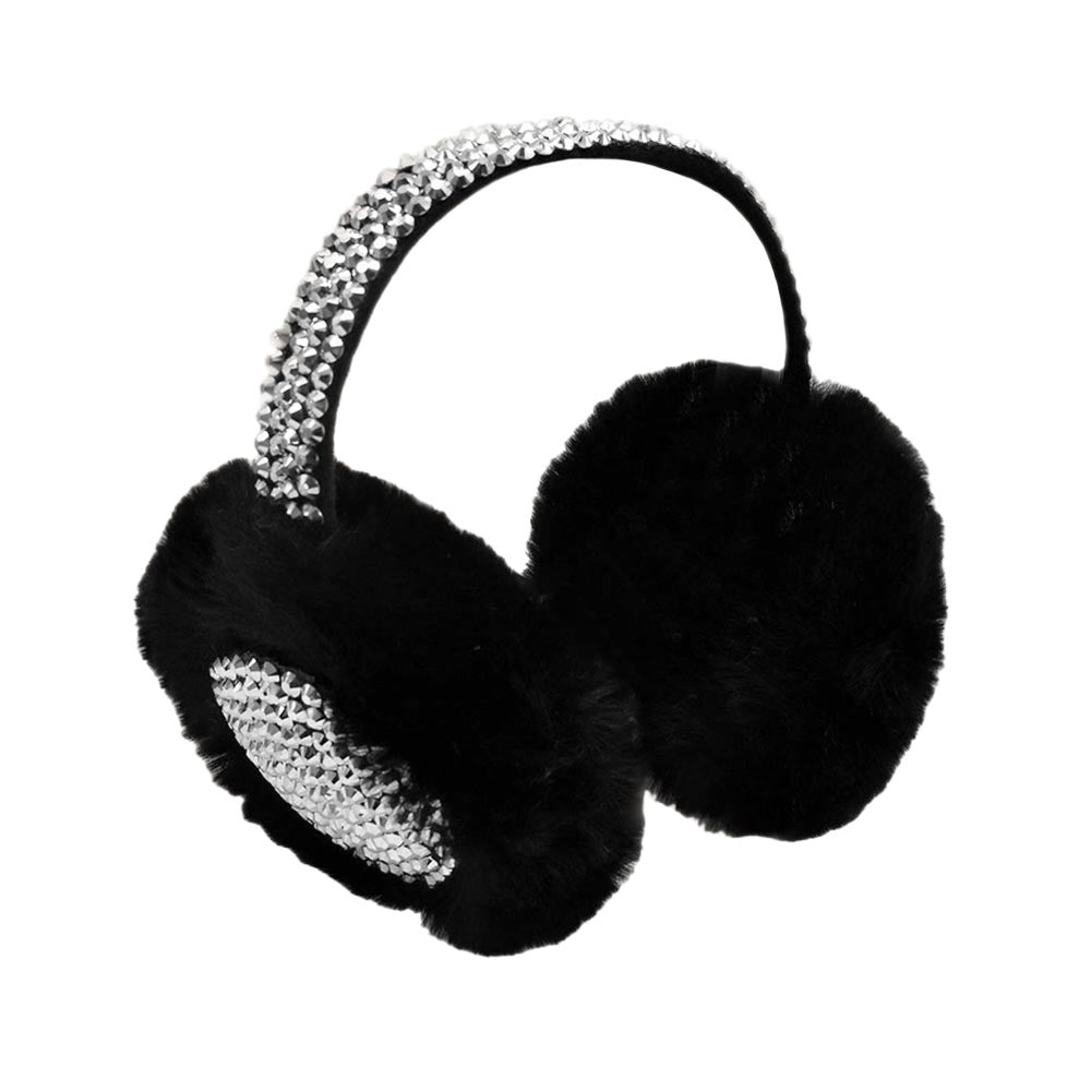 Studded Fluffy Plush Fur Foldable Earmuff – Madeline Love